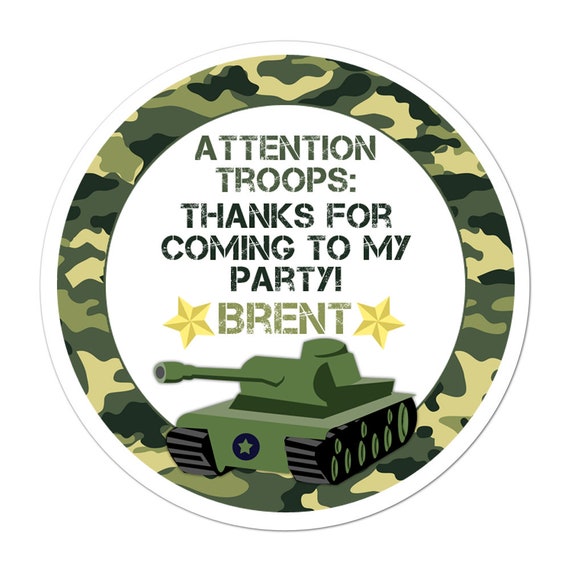 Army Stickers Army Birthday Party Army Party Stickers - Etsy