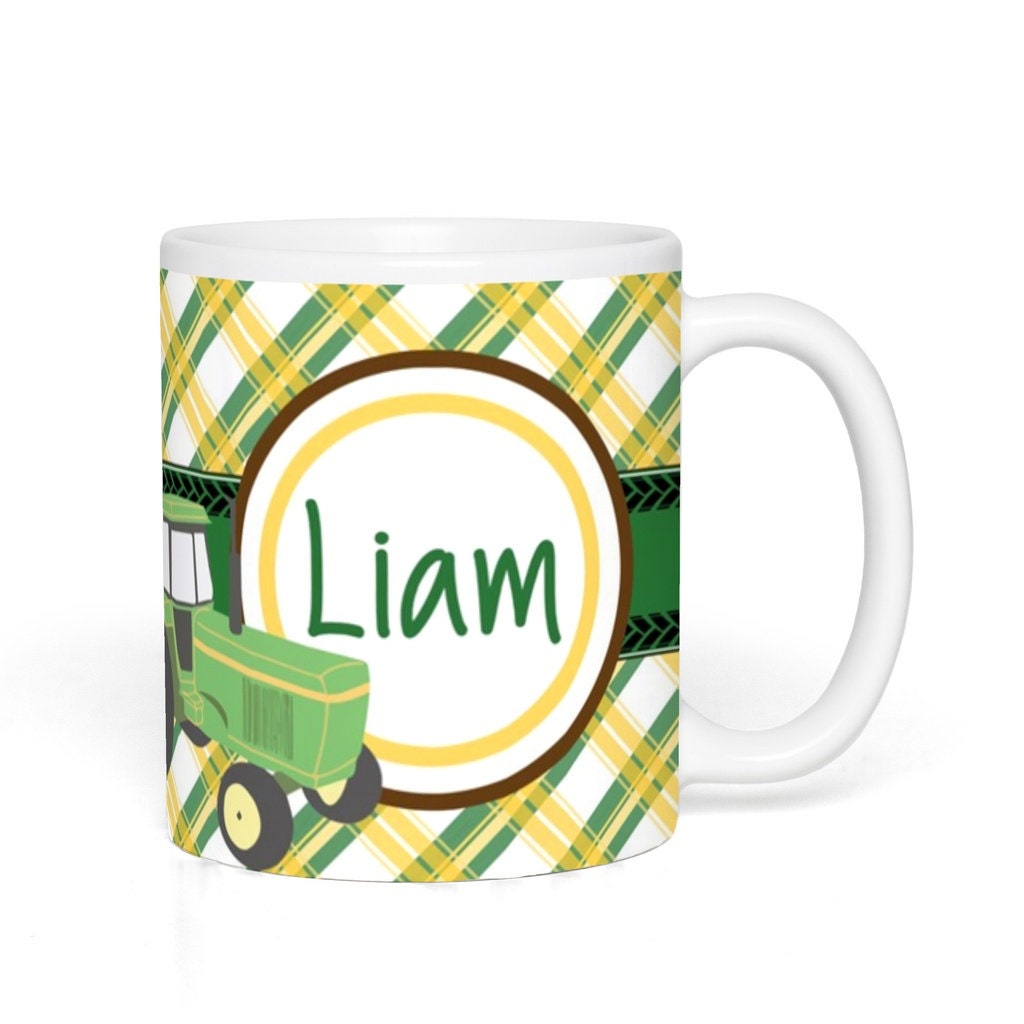 Kids Tractor Plate Set, Personalized Plate Set, Personalized Tractor ...