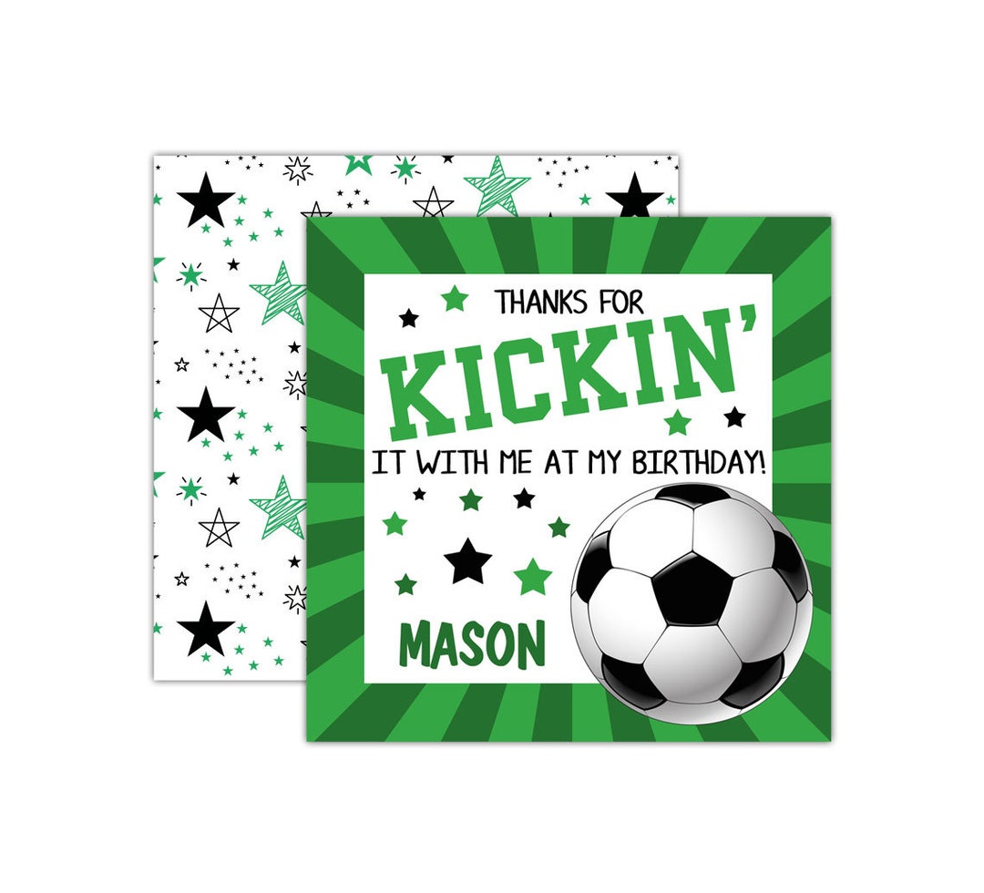 Personalized Soccer Favor Tags, Soccer Thank You Tags, Soccer Birthday ...