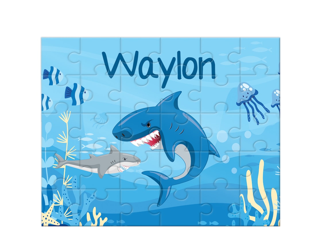 Personalized Shark Puzzle, Shark Jigsaw Puzzle, Shark Puzzle for Kids ...