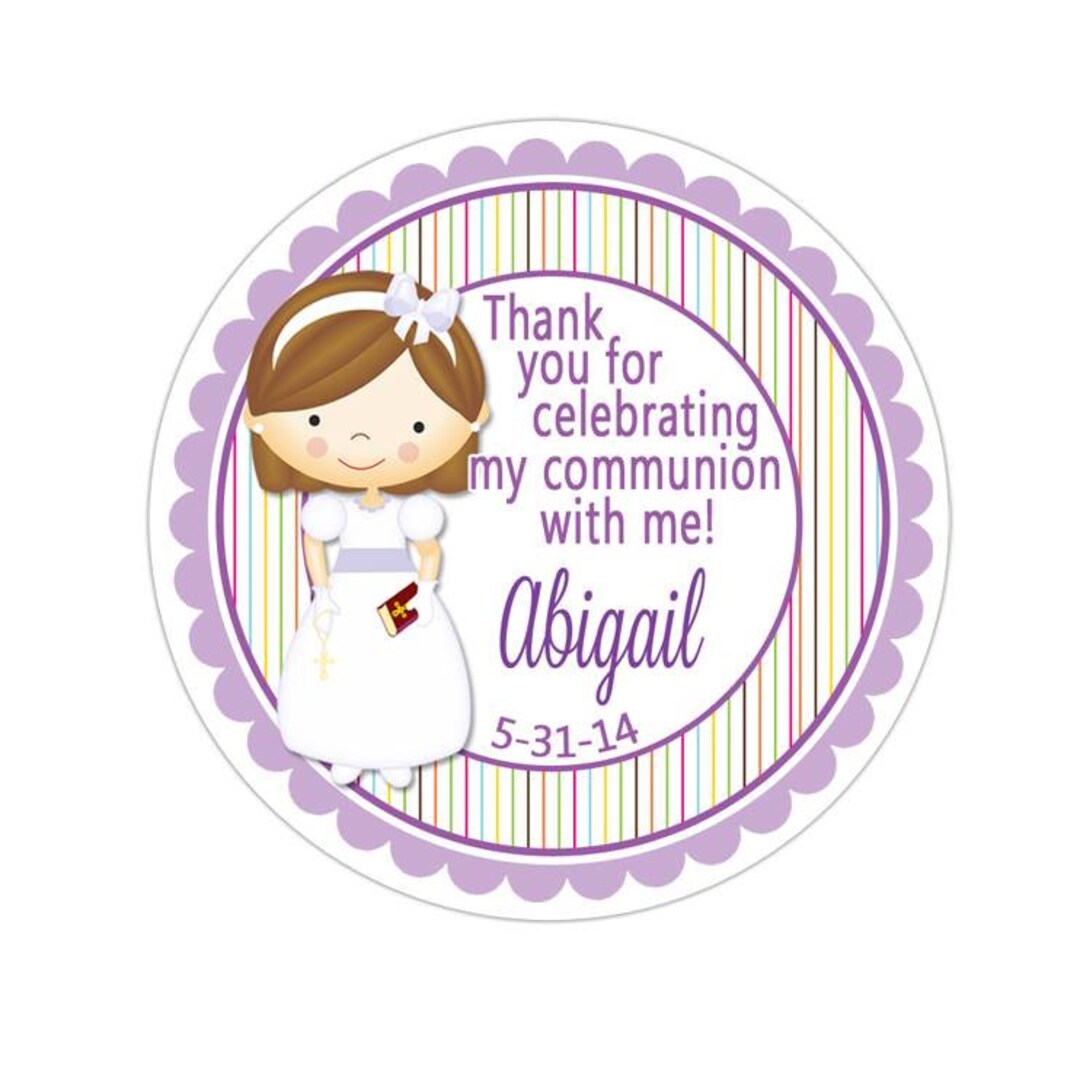 Communion Stickers, My First Communion, Baptism Stickers, Personalized ...