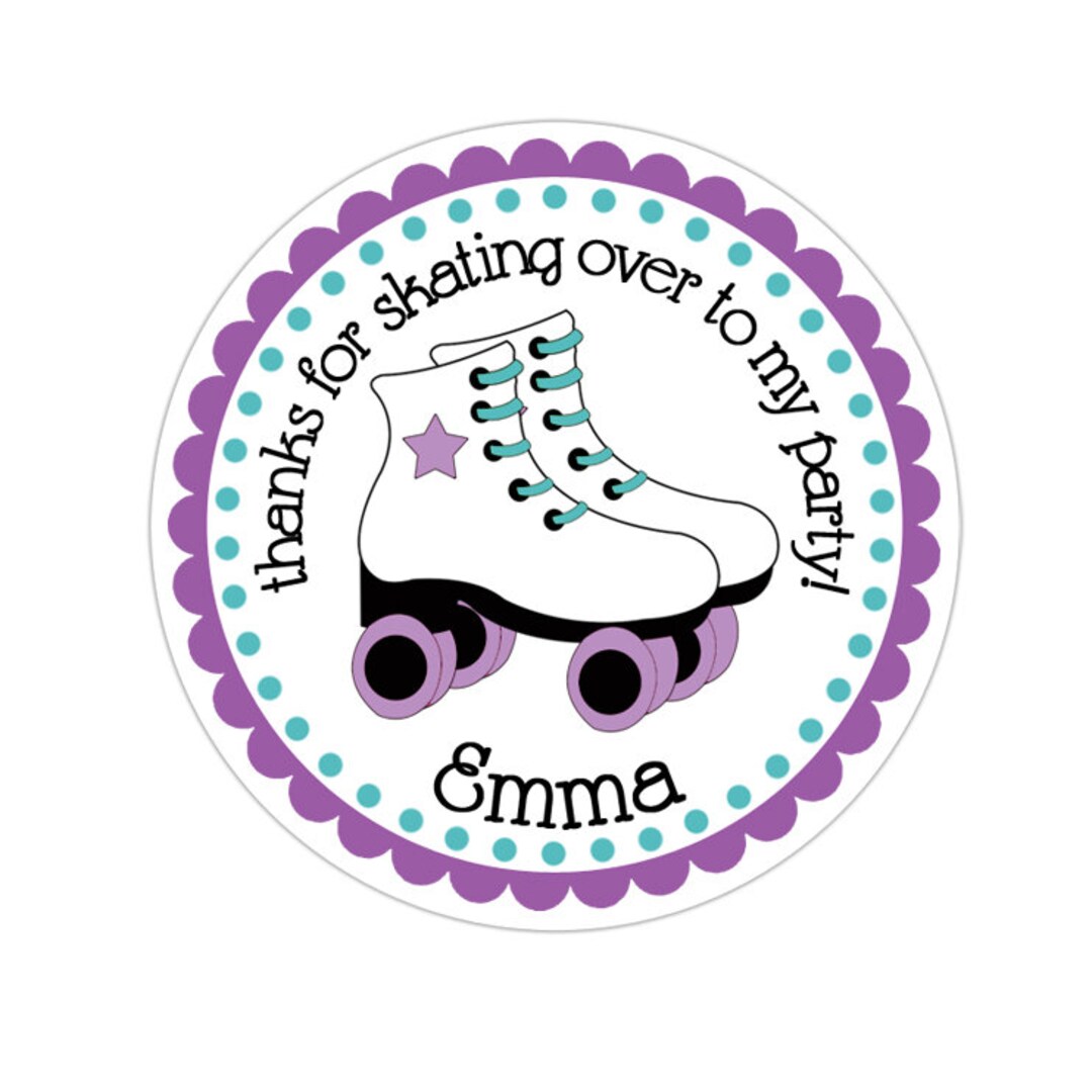 Roller Skate Stickers, Roller Skating Birthday Party, Personalized ...