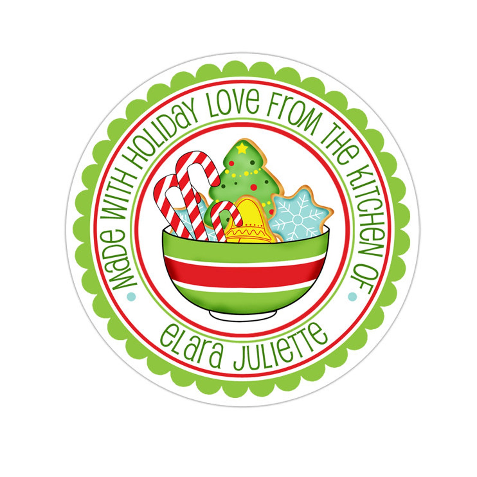 Personalized Christmas Cookie Stickers Christmas Gift - Etsy UK