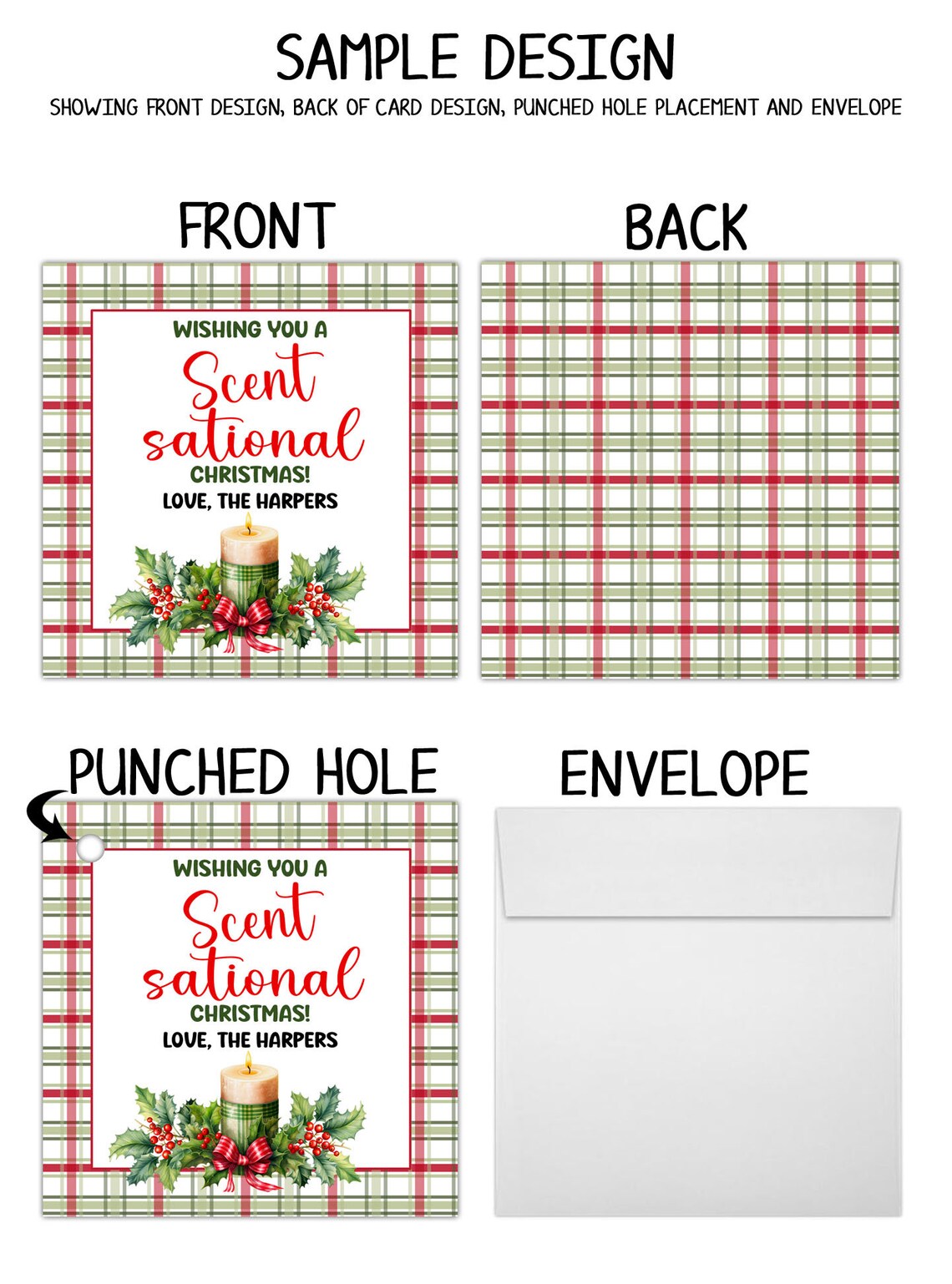 Personalized Christmas Gift Tags, Holiday Gift Tags, Candle Gift Tags ...