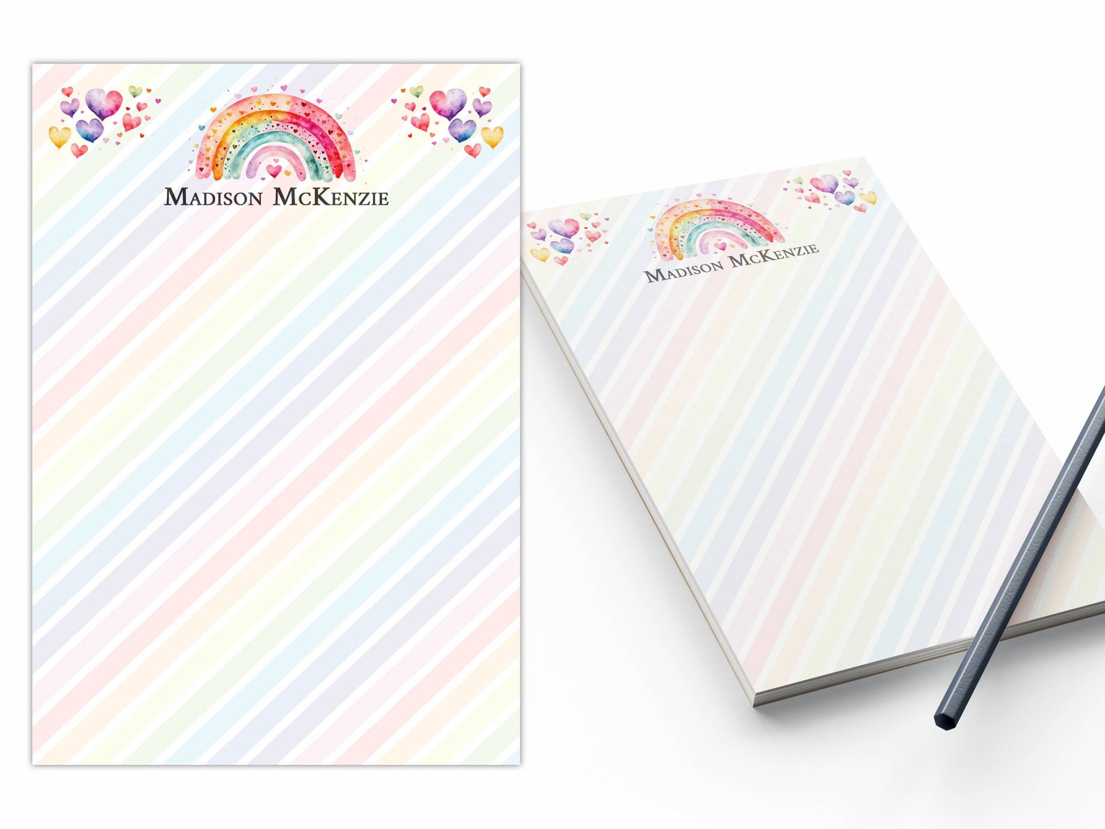 Personalized Rainbow Notepad, Custom Rainbow Notepad With Name, Girls ...