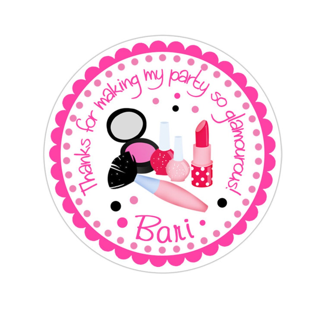 Makeup Stickers, Beauty Birthday Party, Spa Party Stickers ...