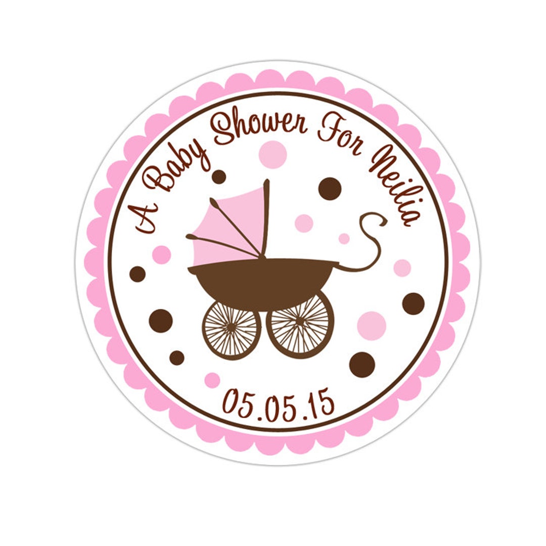 Baby Shower Stickers, Baby Pram Stickers, Personalized Baby Shower ...