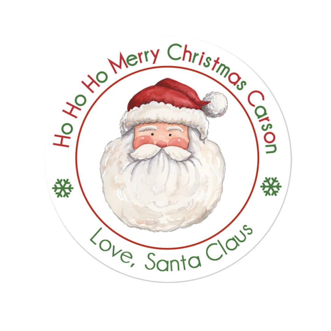 Personalized Christmas Stickers, Santa Claus Christmas Gift Stickers ...
