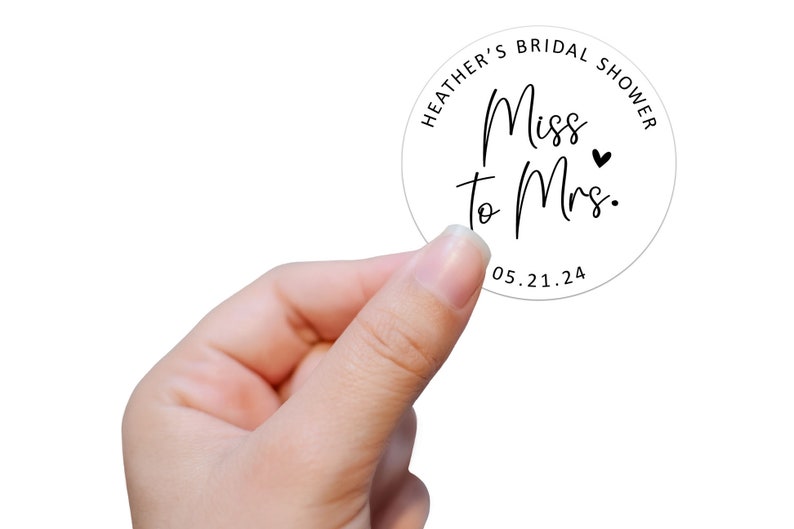 From Miss to Mrs Labels, Bridal Shower Thank You Stickers, Favor Labels ...