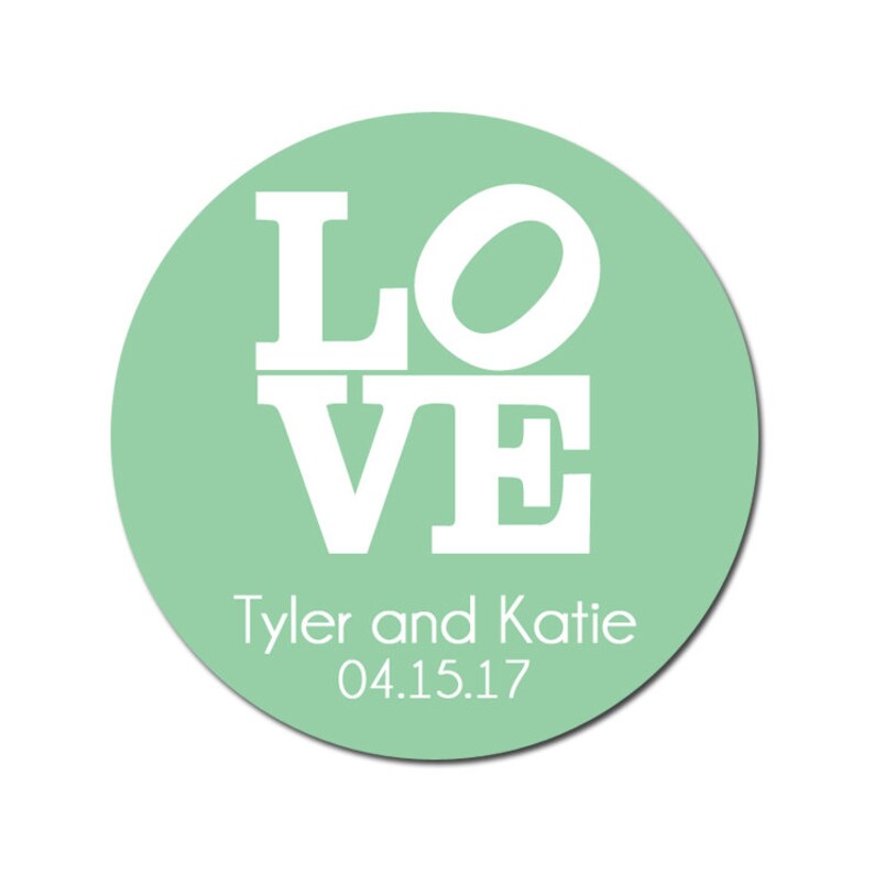Love Block Personalized Wedding Favor Stickers, Thank You Wedding ...