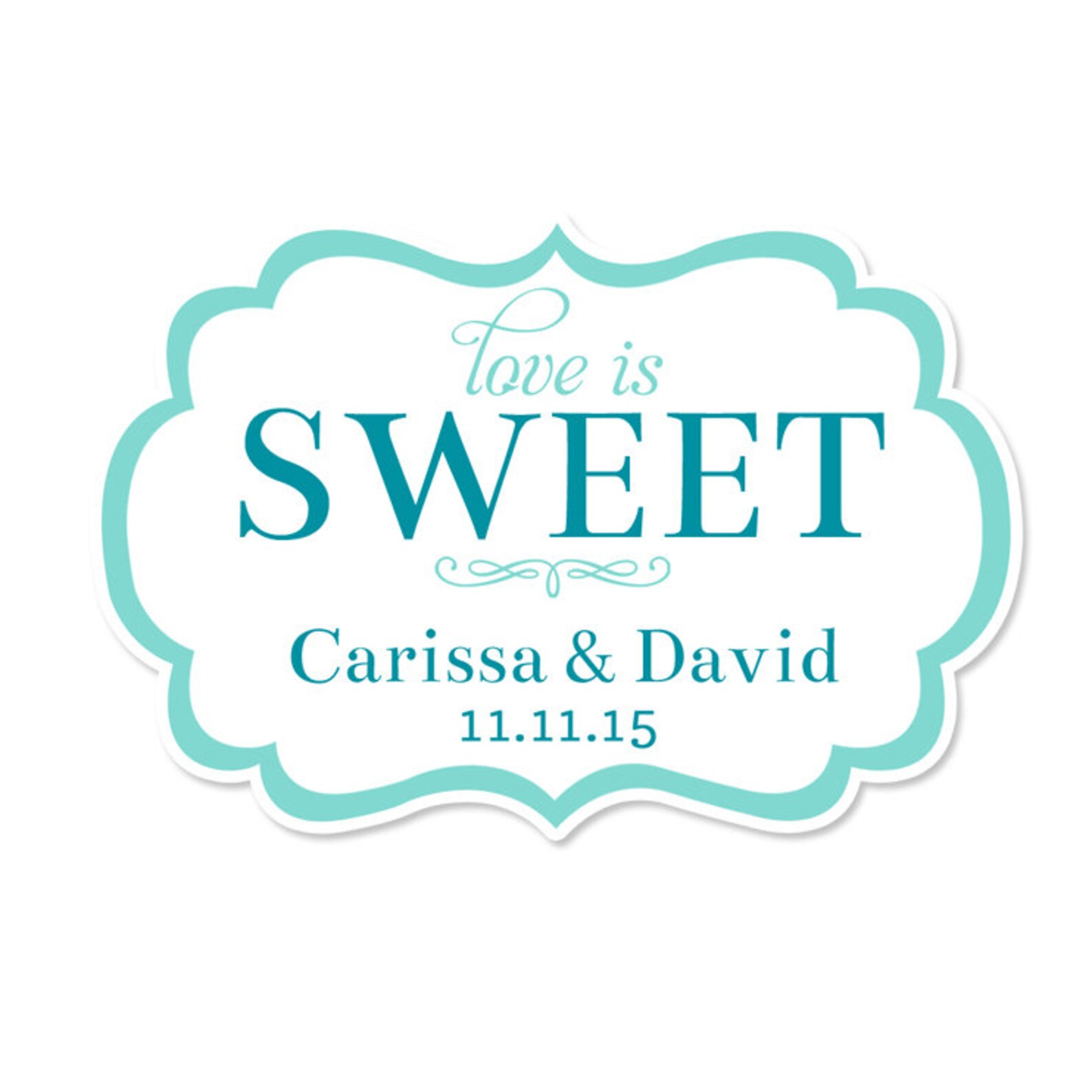 Personalized Wedding Favor Stickers Love is Sweet Wedding - Etsy