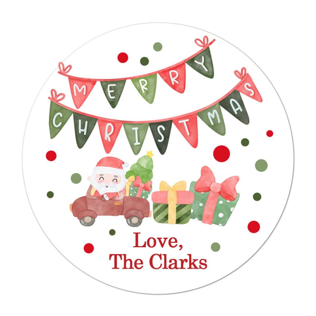 Personalized Christmas Stickers, Santa Christmas Gift Stickers, Holiday ...