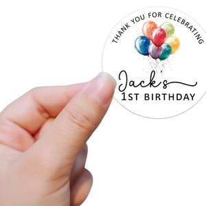 Personalized Birthday Party Favor Stickers, Happy Birthday Labels ...