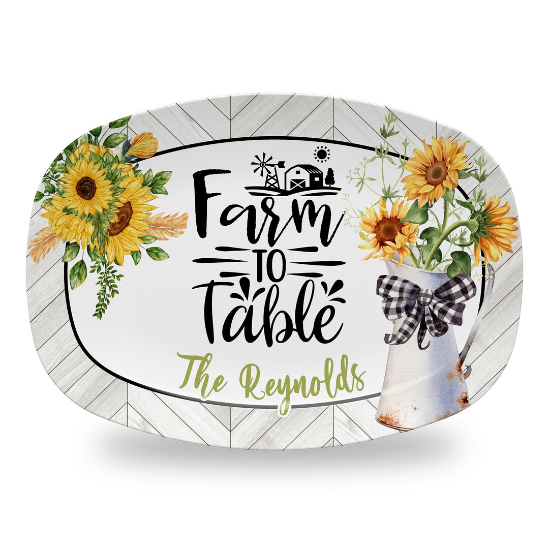 Personalized Farmhouse Platter, Serving Platter, Dinnerware, Farmhouse ...