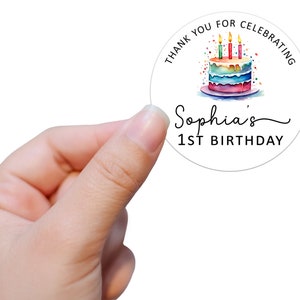 Birthday Party Favor Stickers, Happy Birthday Labels, Custom Birthday ...