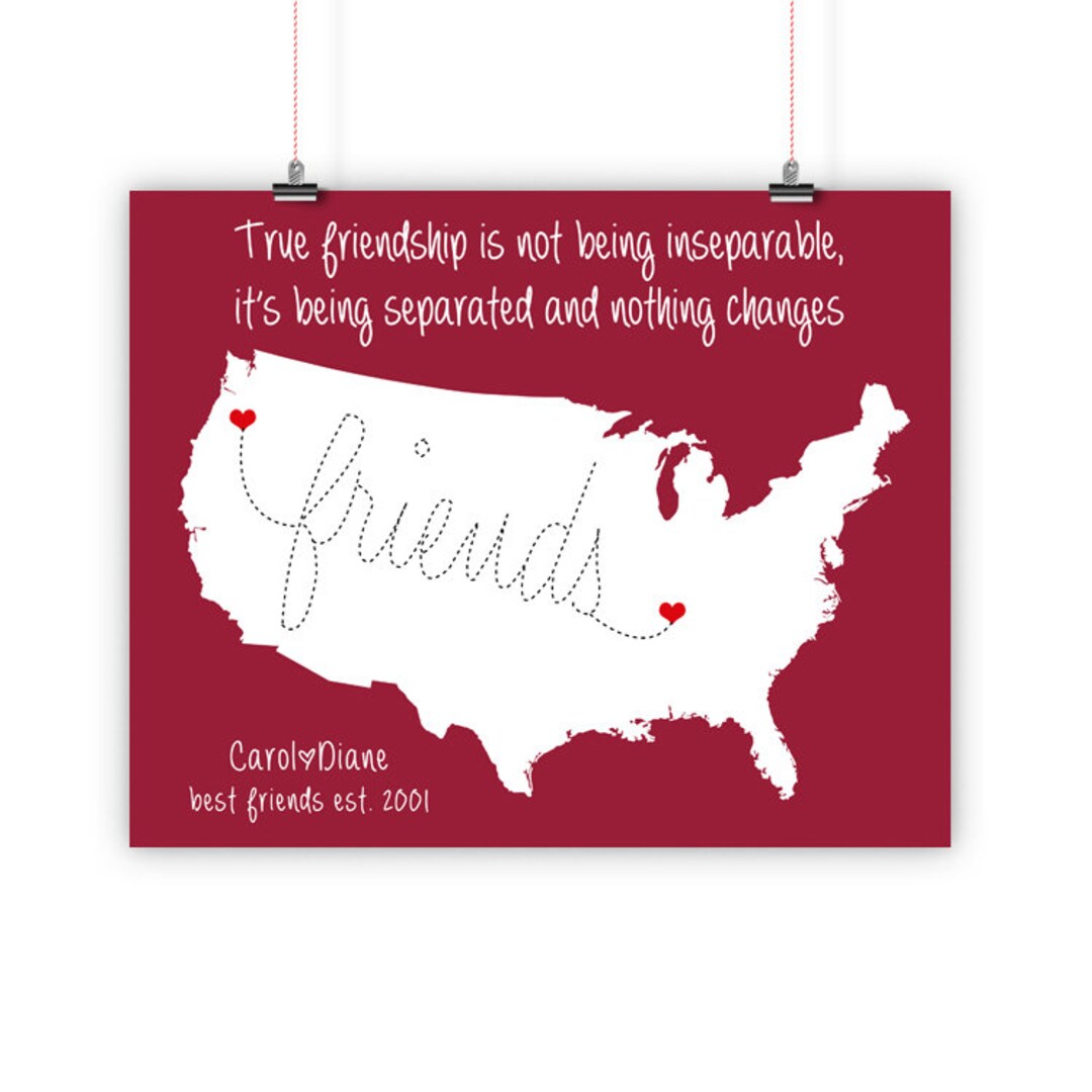 Personalized Best Friend Gift, Long Distance Relationship, Long ...