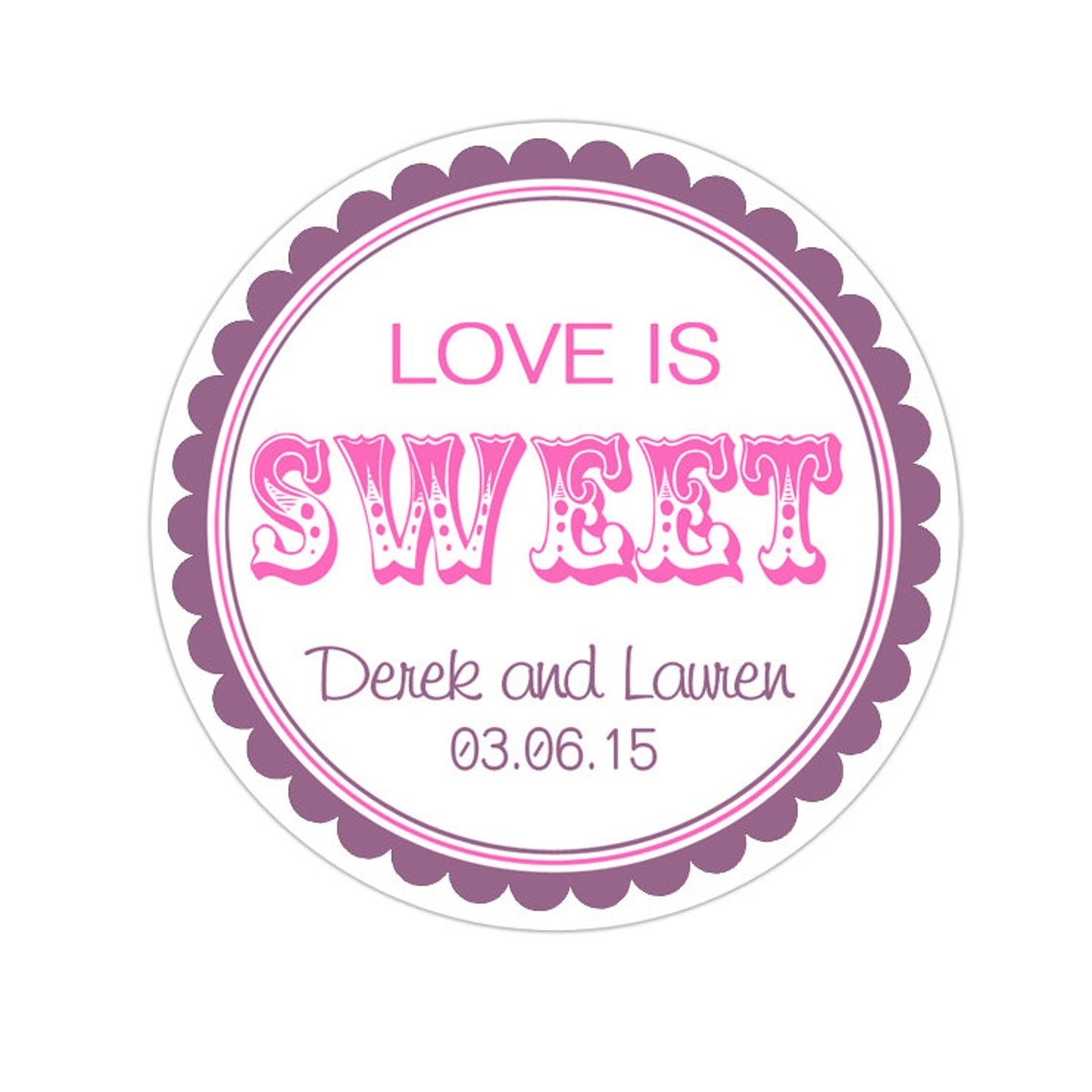 Love is Sweet Personalized Wedding Favor Labels Wedding - Etsy