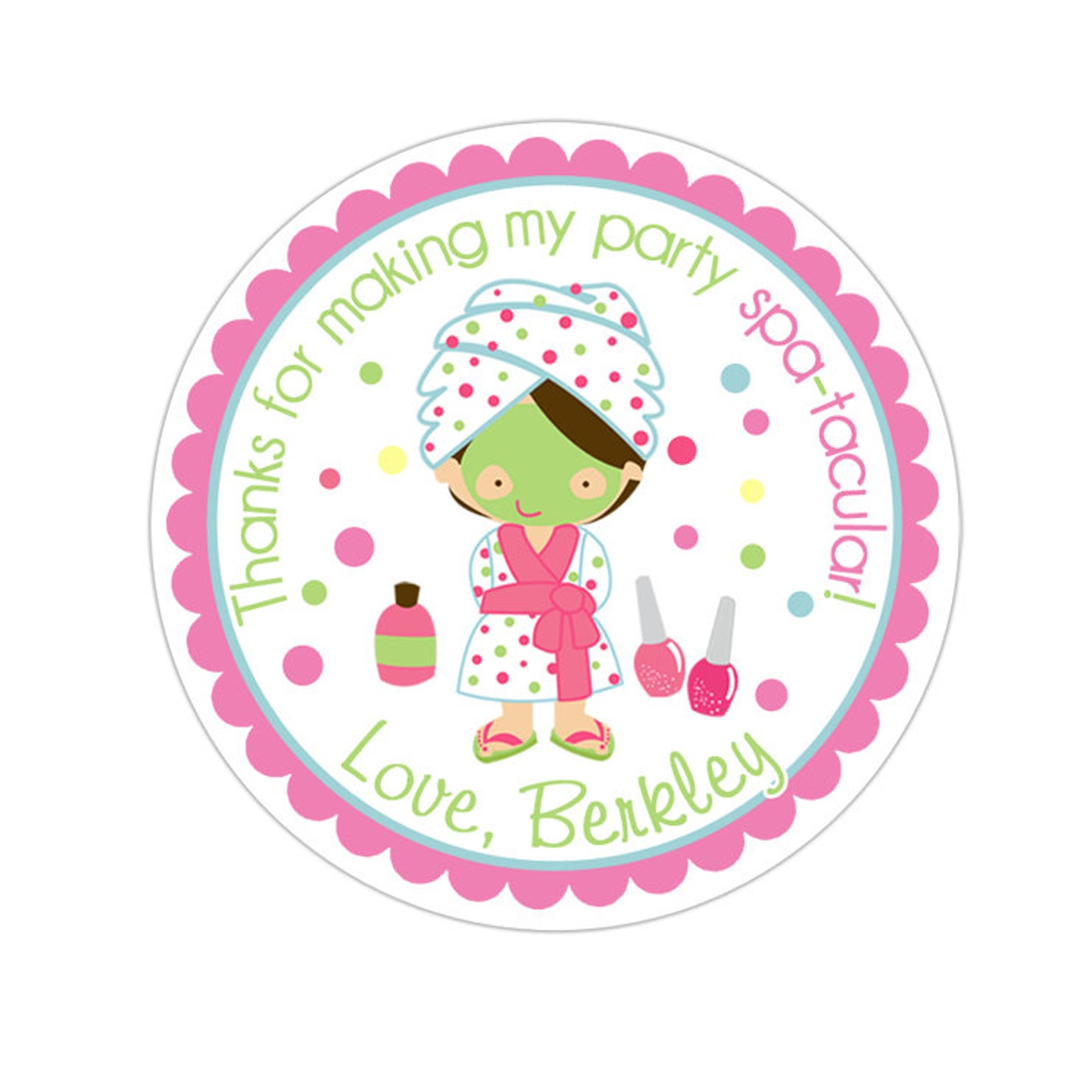 Spa Party Stickers Spa Birthday Party Spa Party Stickers - Etsy