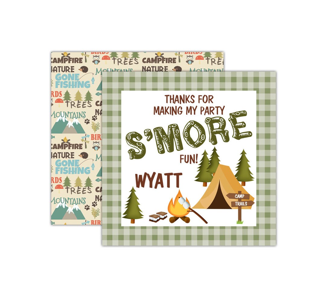 Personalized Camping Favor Tags, Camping Thank You Tags, Camper ...