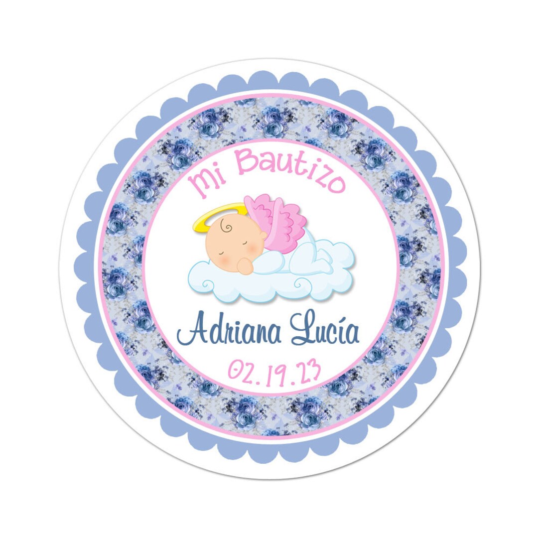 Personalized Baptism Stickers, Mi Bautizo Stickers, Personalized ...