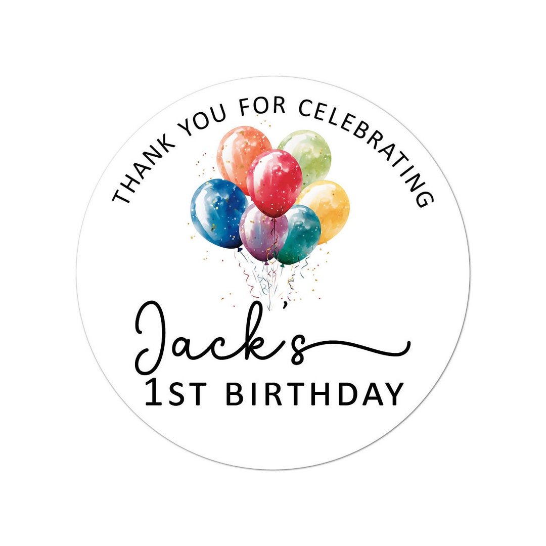 Personalized Birthday Party Favor Stickers, Happy Birthday Labels ...