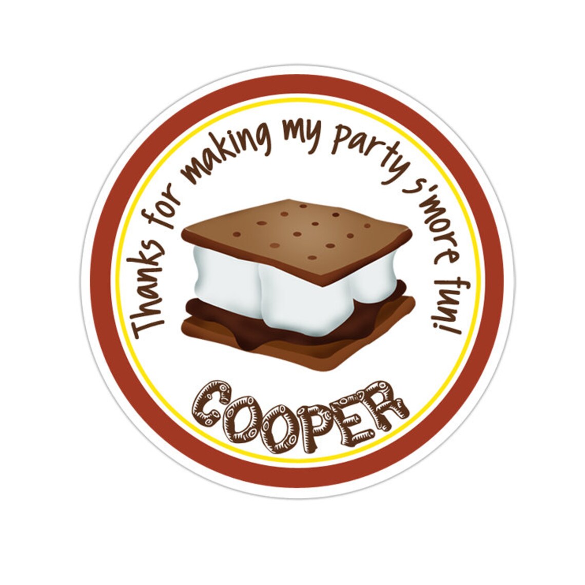 Smores Stickers Camping Birthday Party Outdoor Party - Etsy