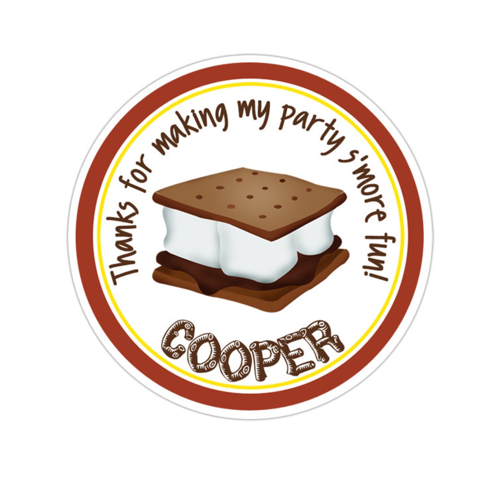 Smores Stickers Camping Birthday Party Outdoor Party - Etsy