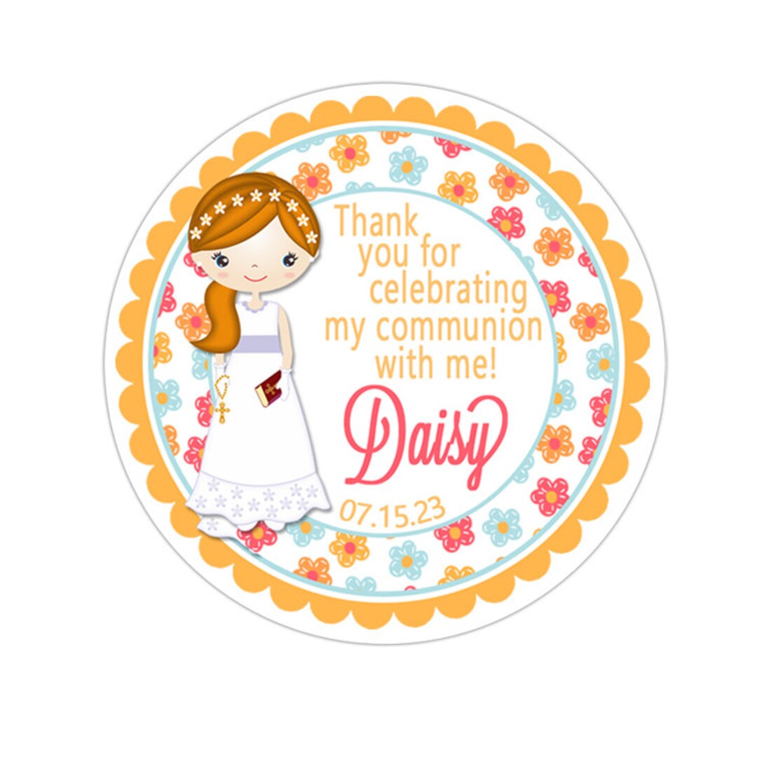 Personalized Communion Stickers, My First Communion, Mi Primera ...