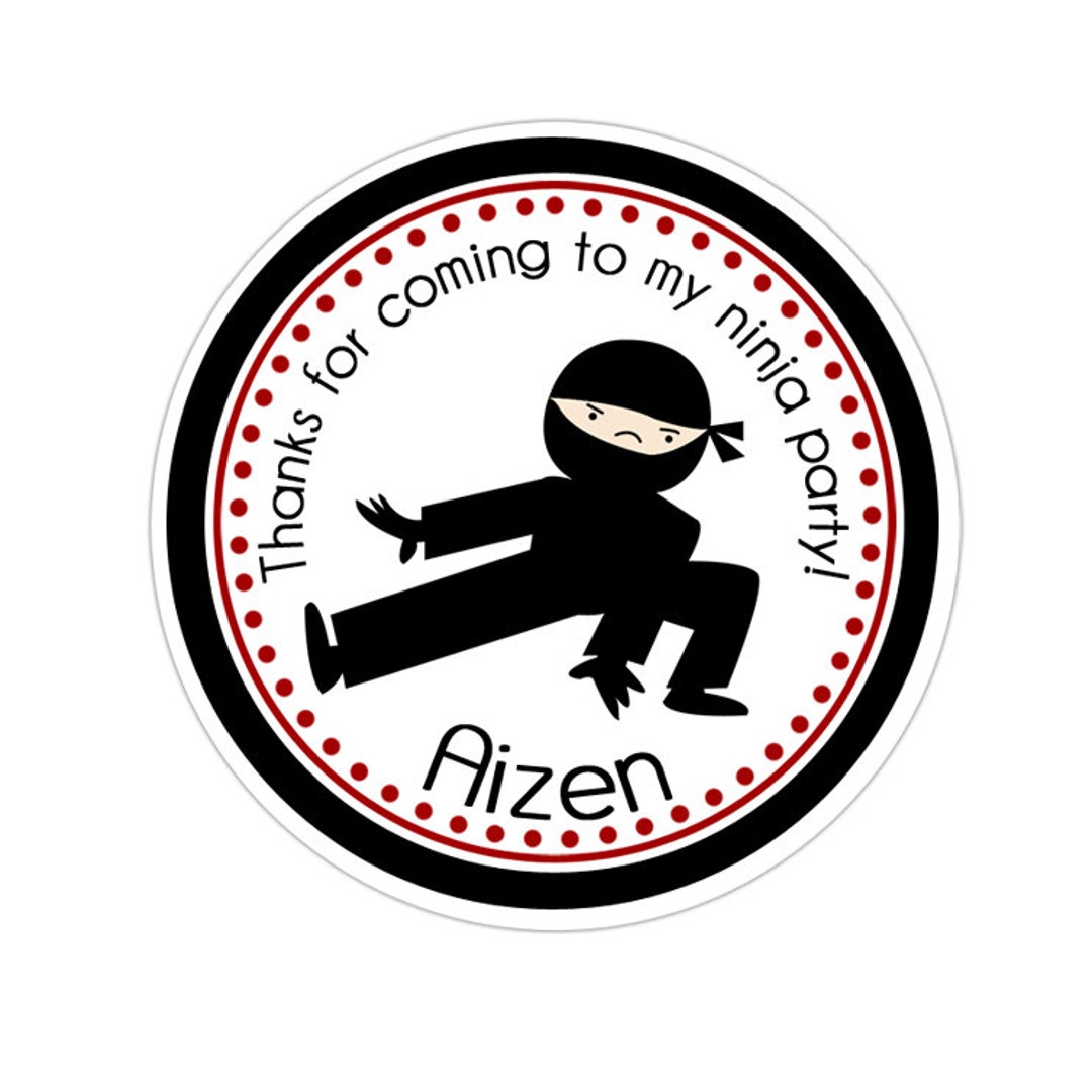 Ninja Stickers, Ninja Birthday Party, Ninja Party Stickers ...