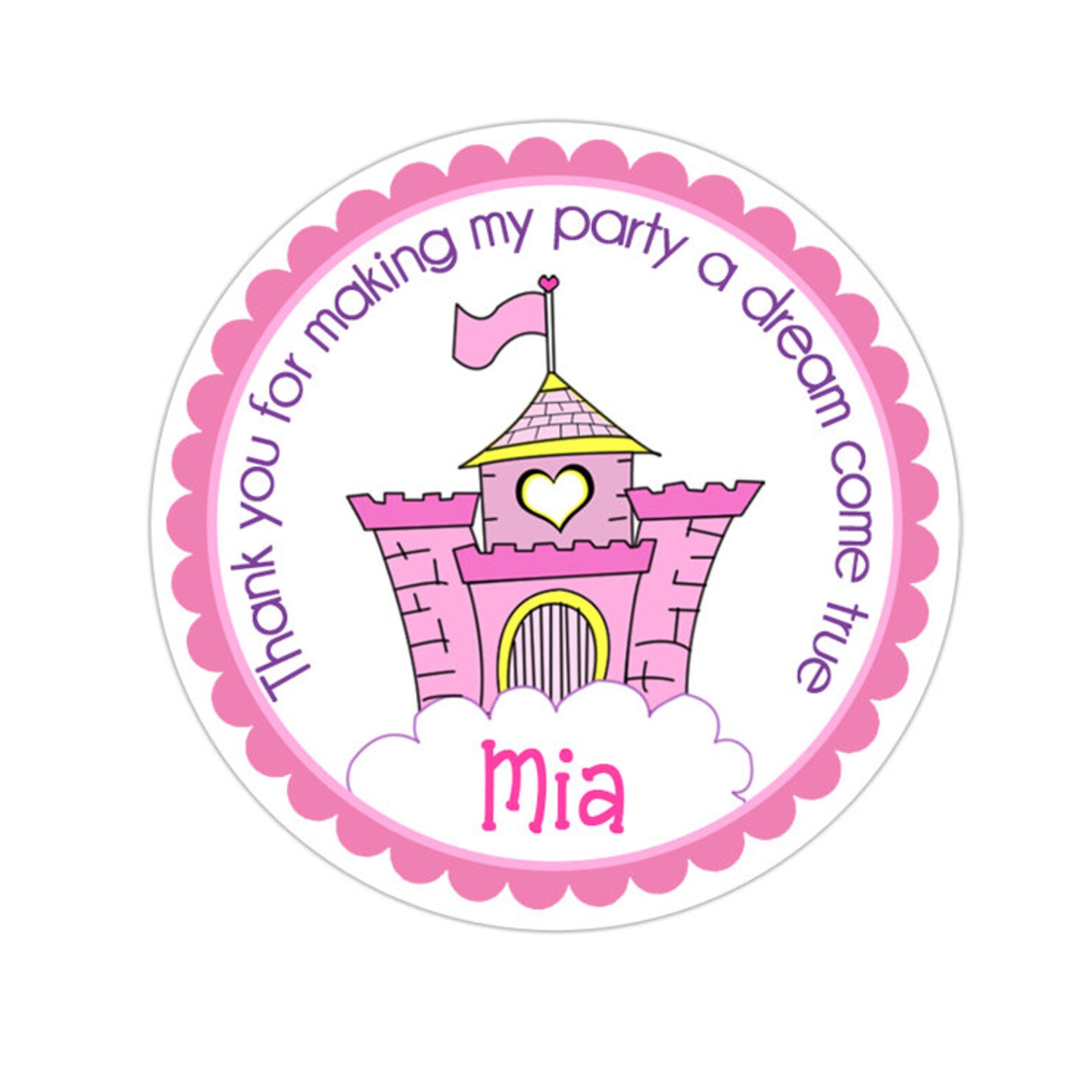 Princess Castle Stickers Princess Birthday Party Princess | Etsy