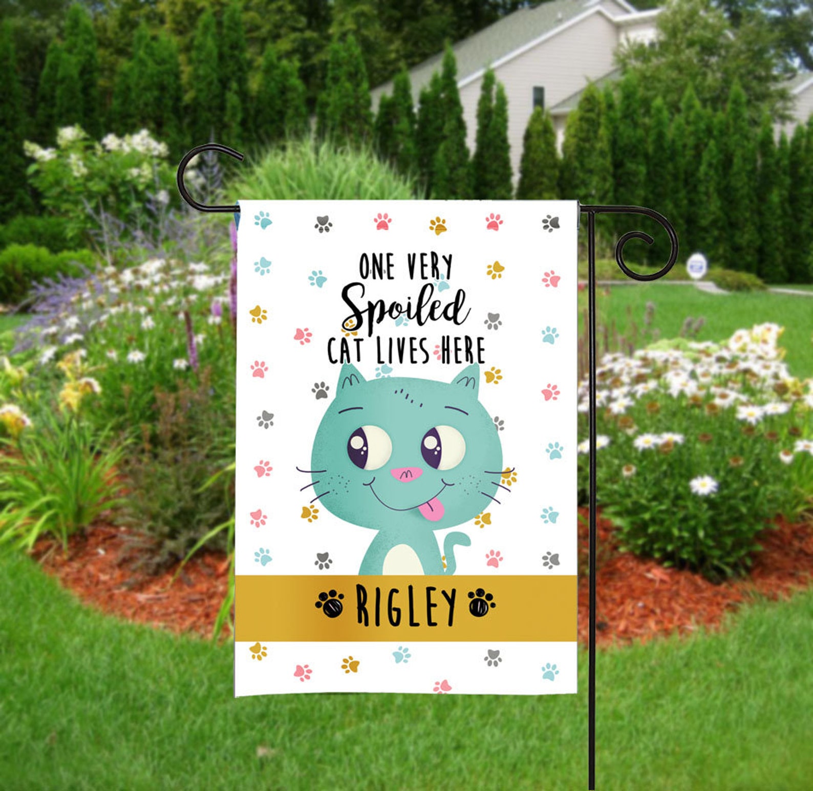 Personalized Cat Garden Flag Cat Flag Yard Flag Welcome - Etsy