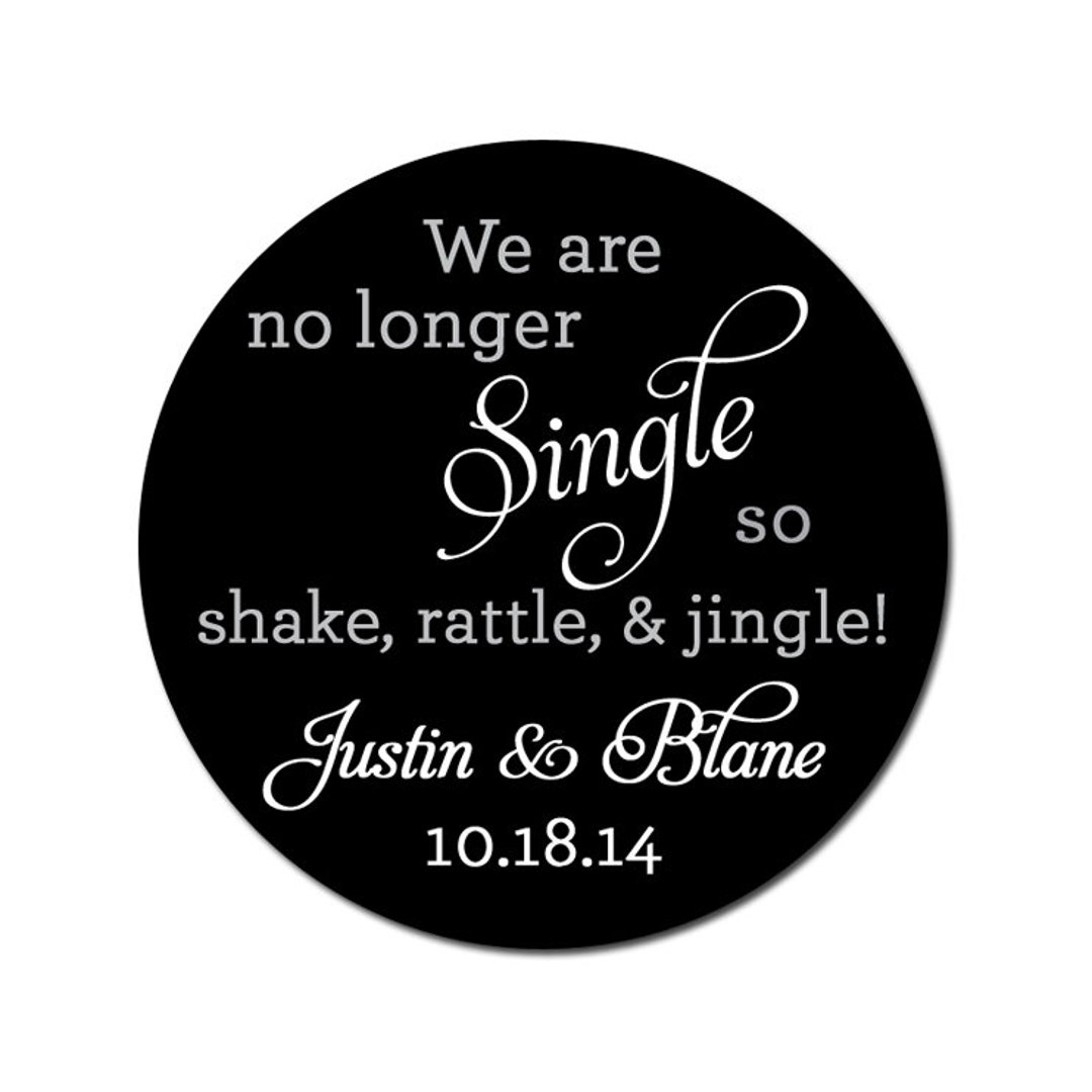 Shake Rattle Jingle Personalized Wedding Favor Stickers, Use for ...