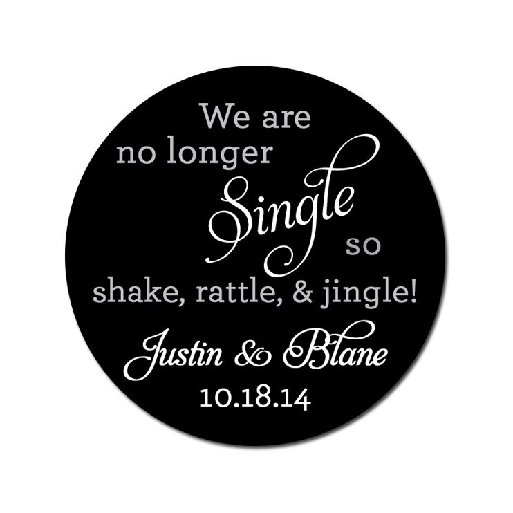 Shake Rattle Jingle Personalized Wedding Favor Stickers Use - Etsy