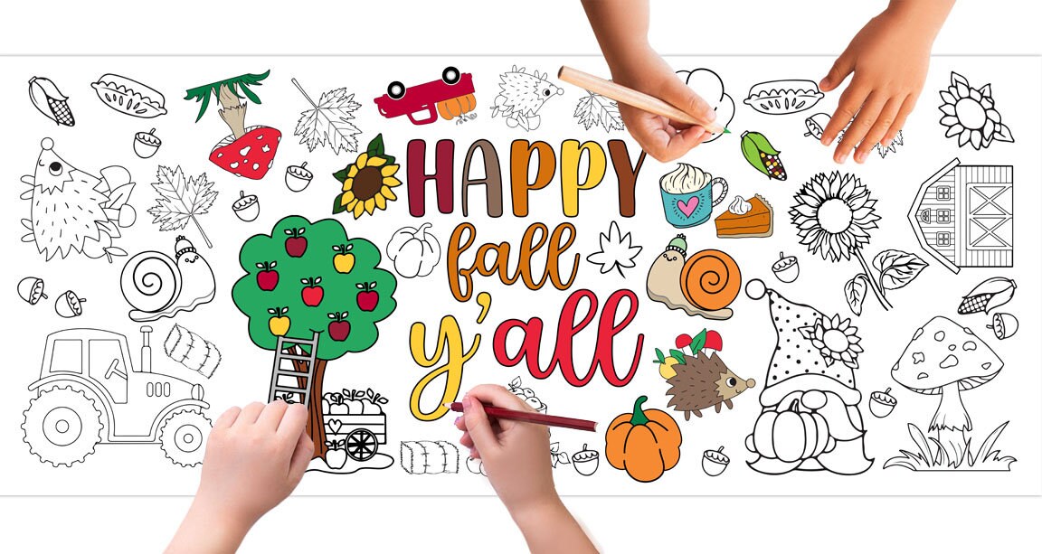 Hello Fall Jumbo Coloring Banner 46.5x33.5 Hello Fall Jumbo Coloring ...