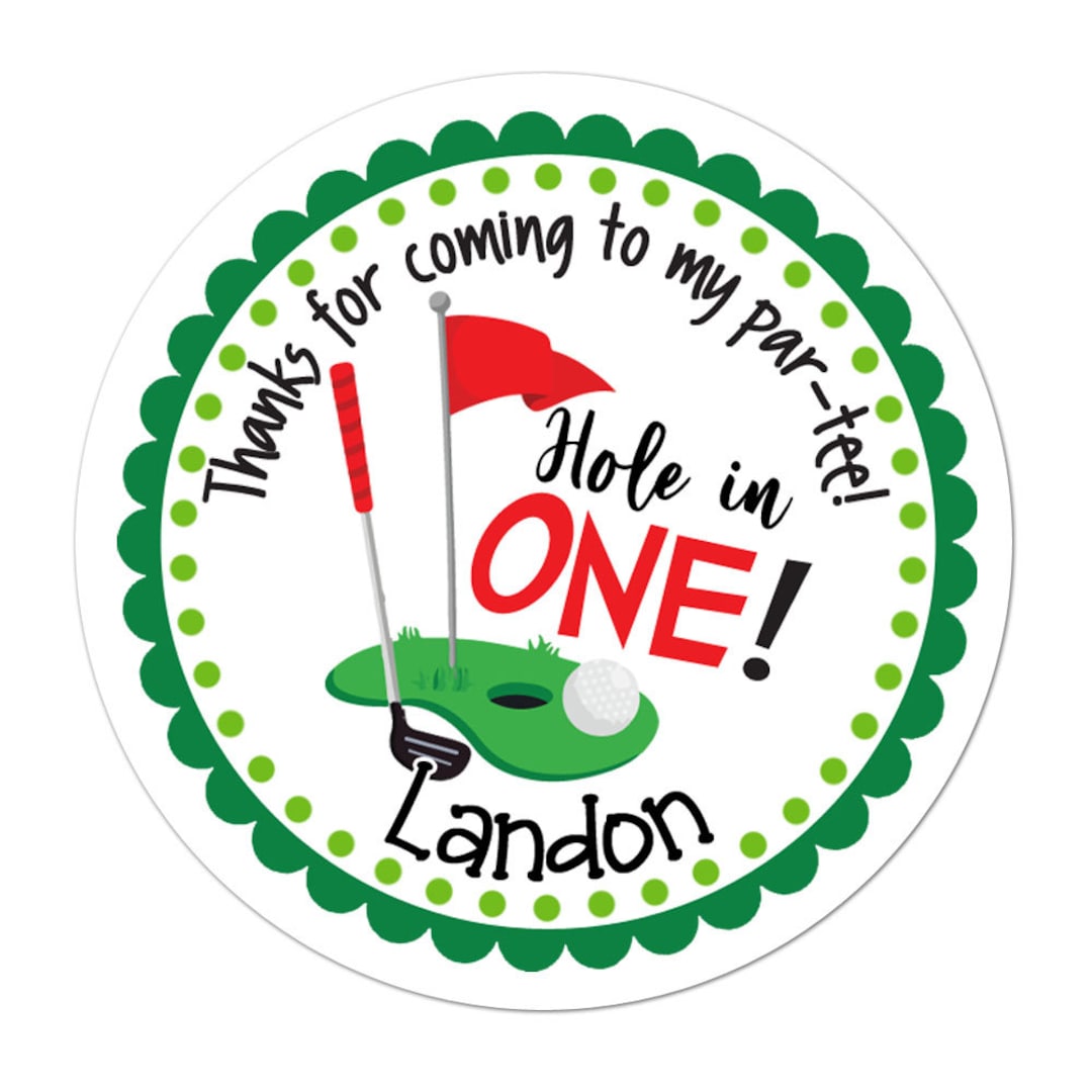 Personalized Golf Stickers, Golf Birthday Party, Hole in One Stickers ...