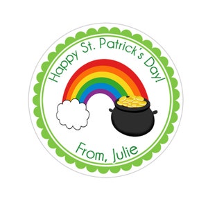 St Patricks Day Stickers, Personalized Pot of Gold St Patricks Day ...