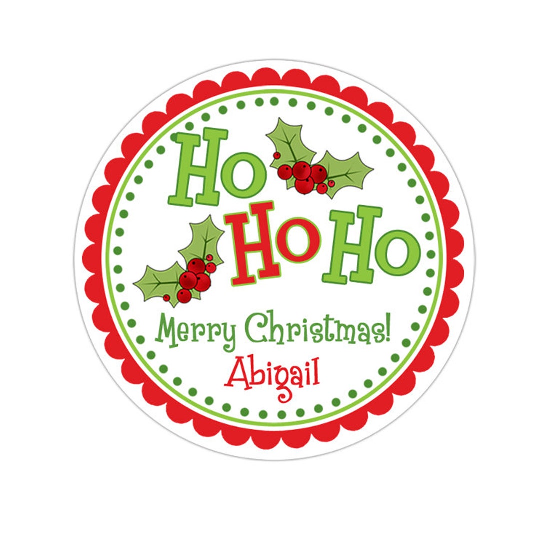 Personalized Christmas Stickers, Ho Ho Ho Christmas Gift Stickers ...