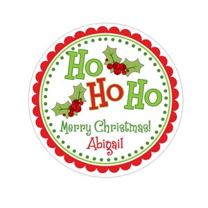 Personalized Christmas Stickers, Ho Ho Ho Christmas Gift Stickers ...
