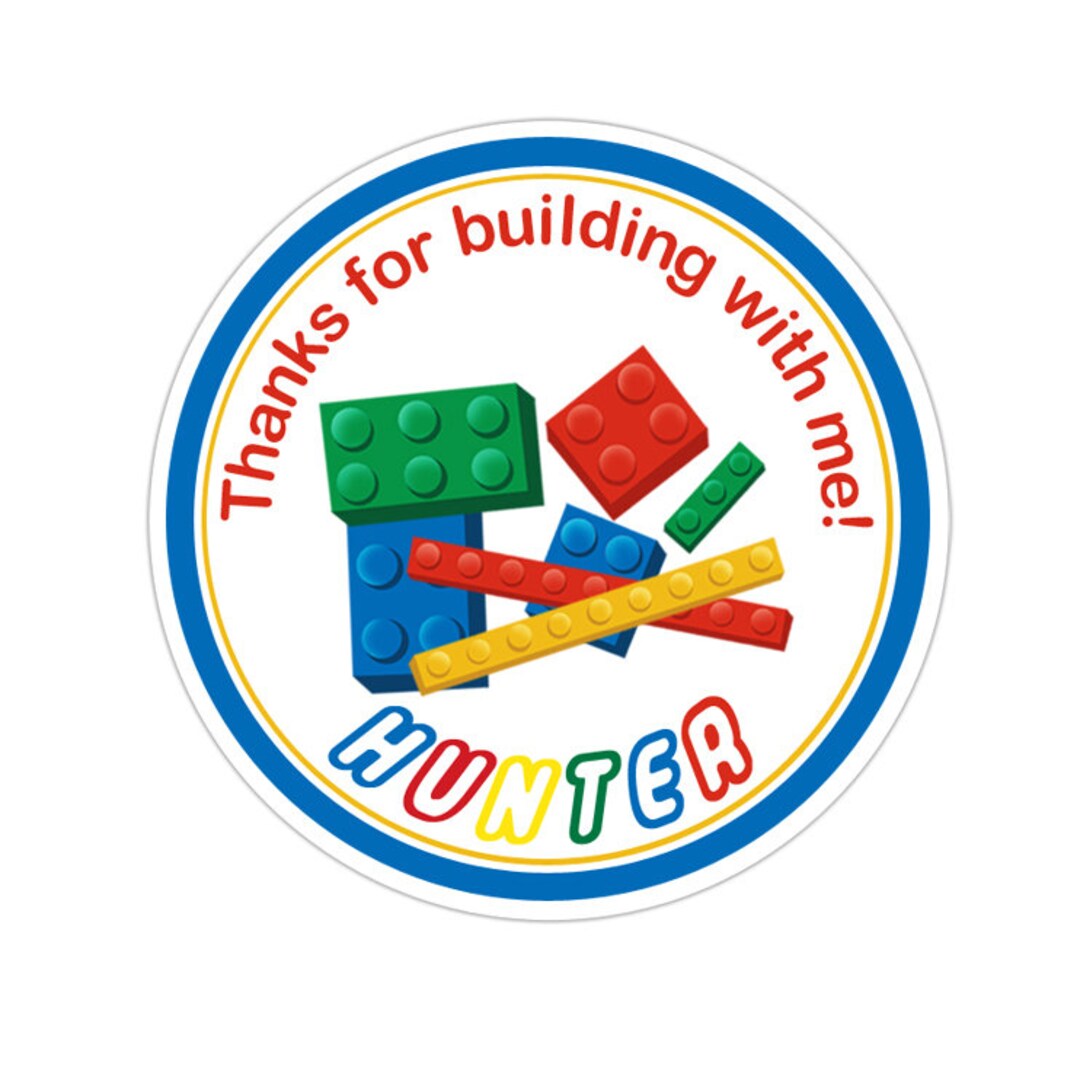 Building Block Stickers, Building Birthday Party, Building Party ...