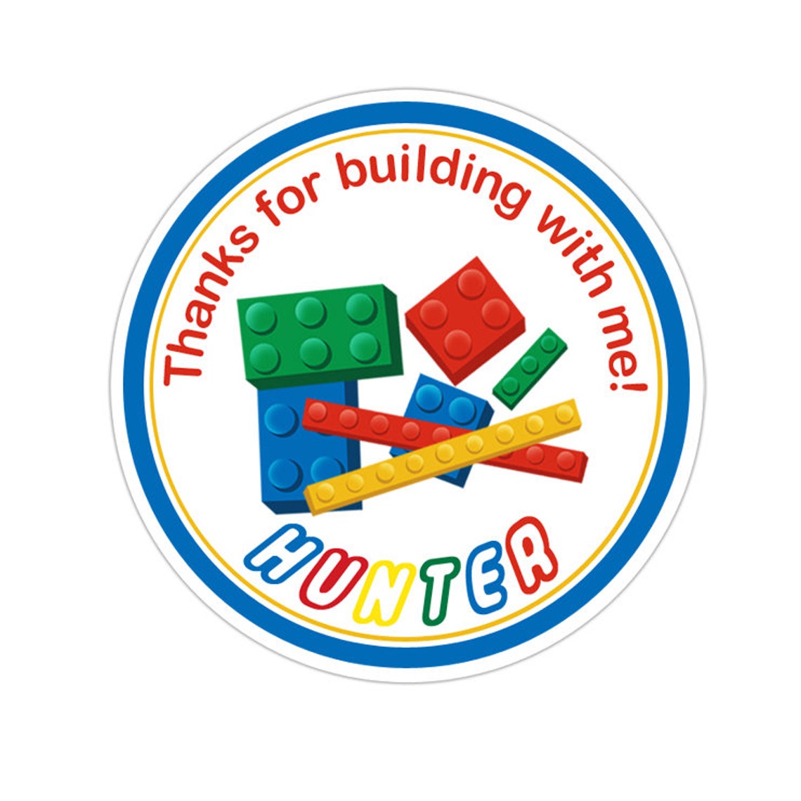 Building Block Stickers Building Birthday Party Building - Etsy
