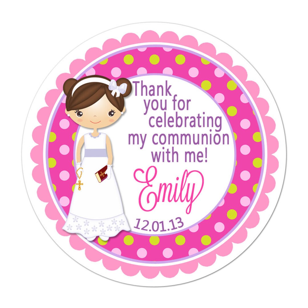 Communion Stickers, My First Communion, Baptism Stickers, Personalized ...