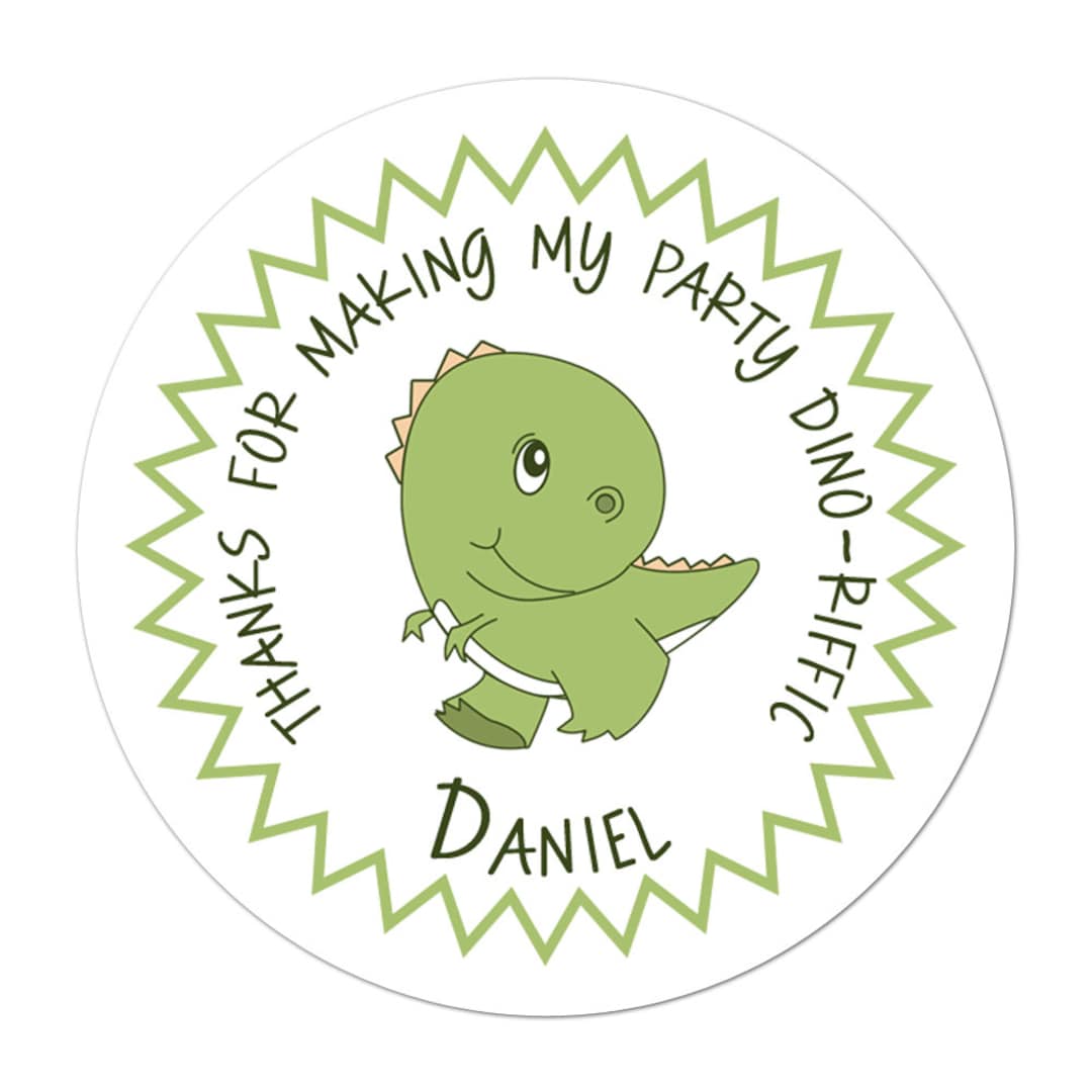 Dinosaur Stickers, Dinosaur Birthday Party, Dinosaur Party Stickers ...