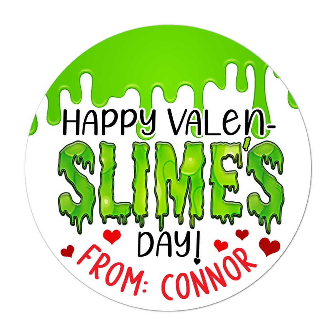 Valentines Day Stickers, Personalized Slime Valentines Stickers ...