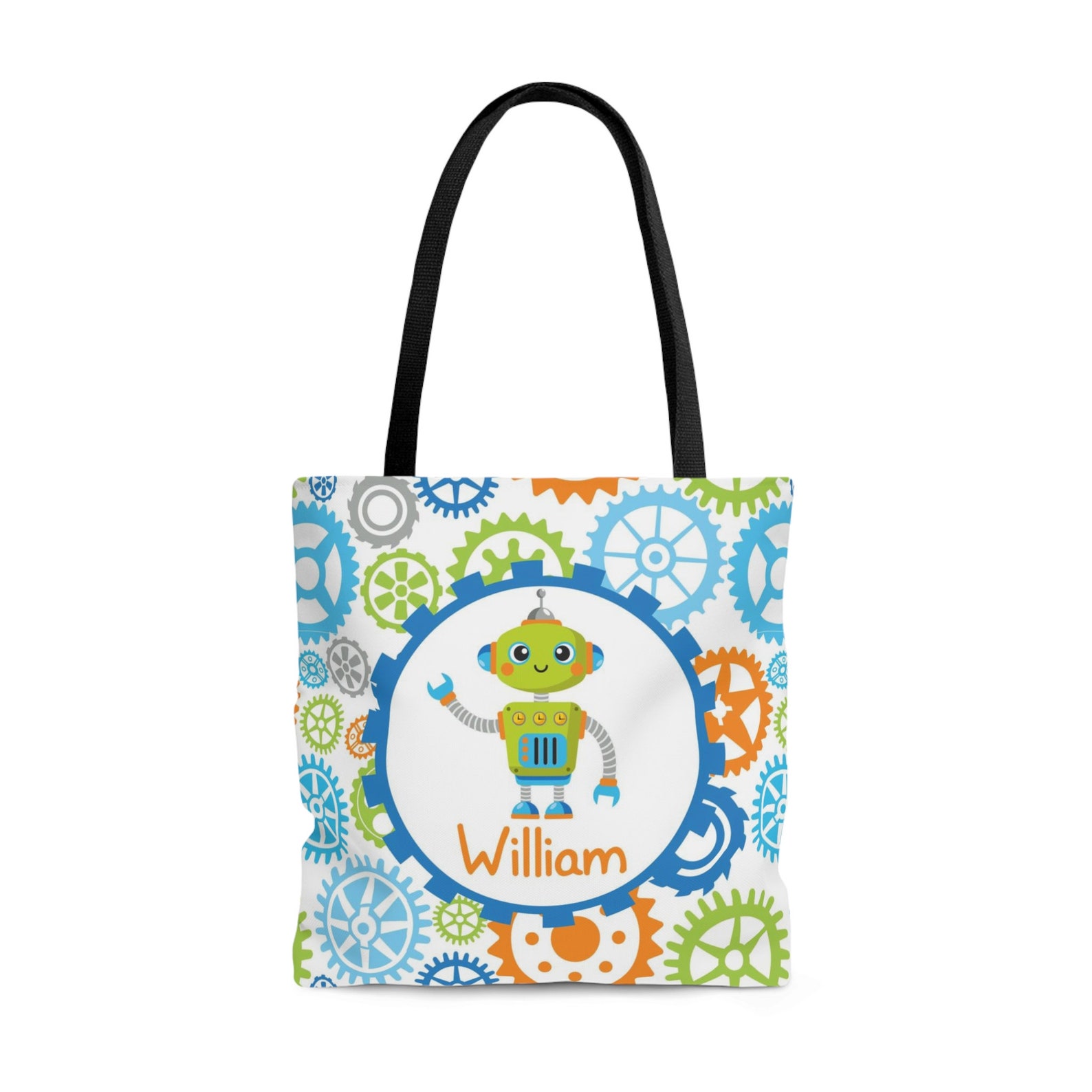 Personalized Boys Robot Tote Bag, Robot Tote Bag, Robot Toy Tote ...