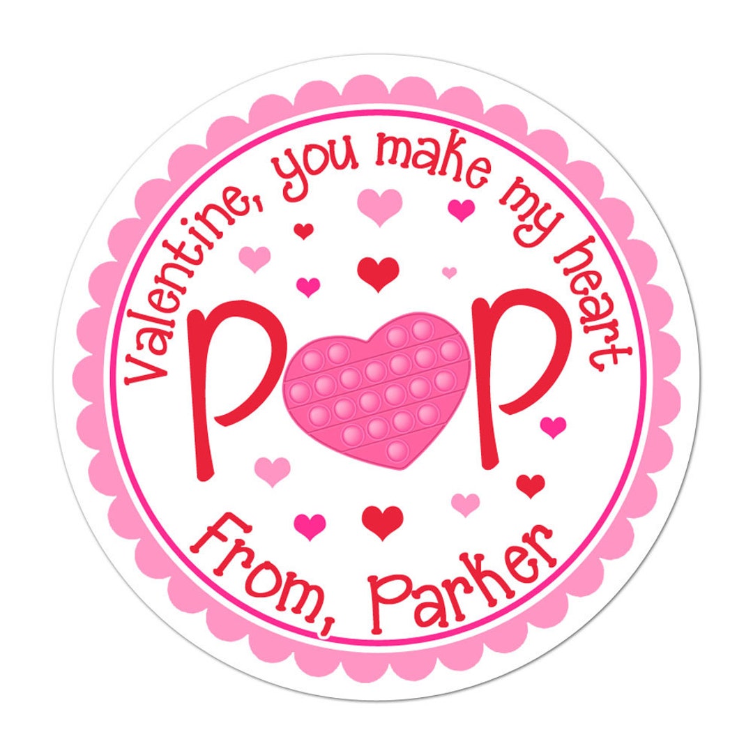 Valentines Day Stickers, Personalized You Make My Heart Pop Valentines ...