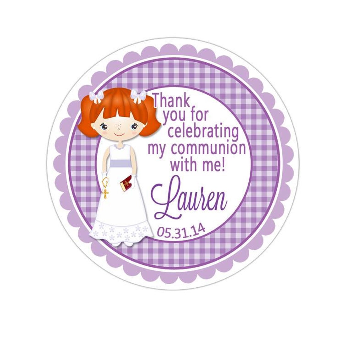 Communion Stickers, My First Communion, Baptism Stickers, Personalized ...