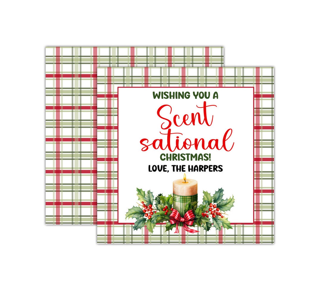 Personalized Christmas Gift Tags, Holiday Gift Tags, Candle Gift Tags ...