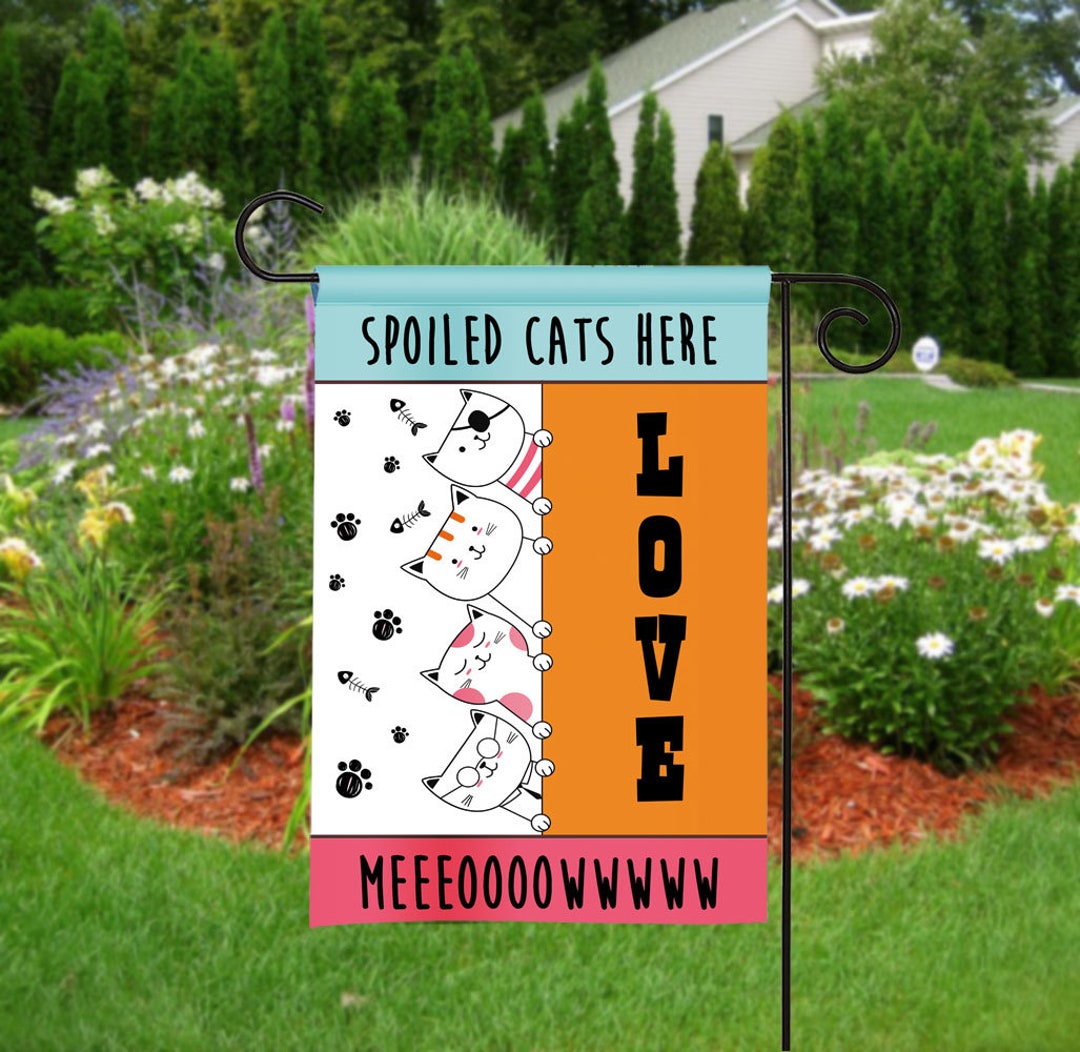 Personalized Cat Garden Flag, Cat Flag, Yard Flag, Welcome Flags ...