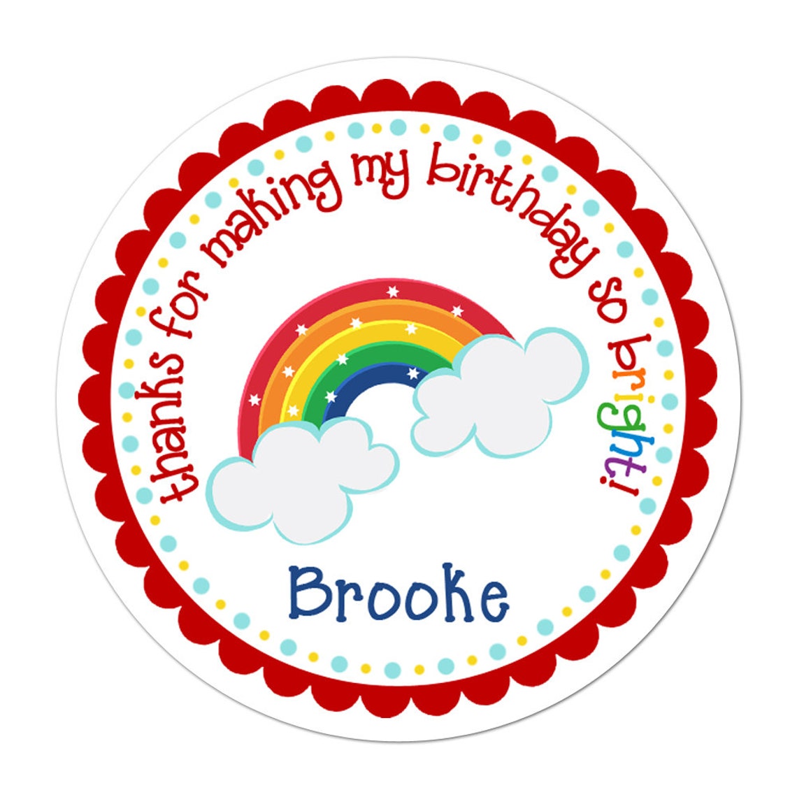 Rainbow Stickers, Rainbow Birthday Party, Rainbow Party Stickers ...