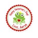 Valentines Day Stickers, Personalized Frog Valentines Stickers ...